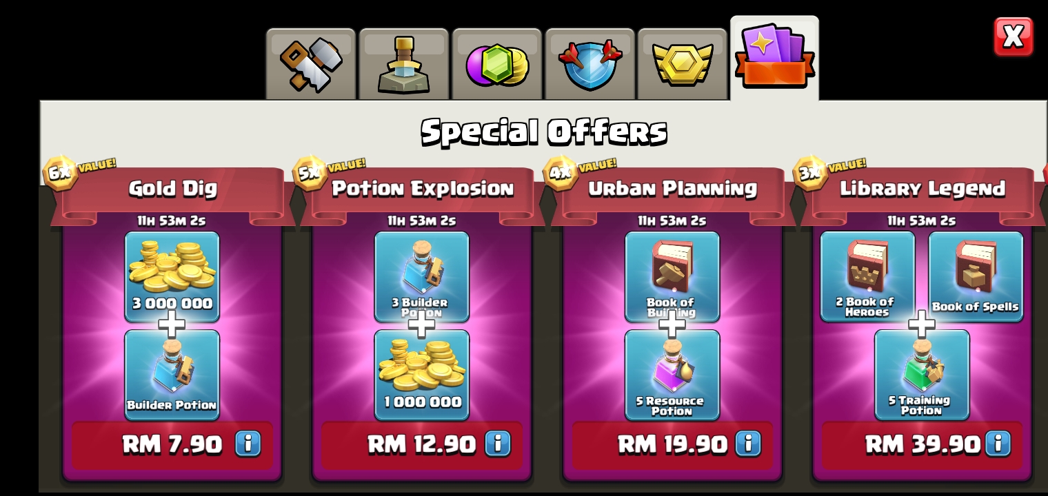 Gold dig/Potion explosion/Urban planning/Library legend – Clash Guides ...
